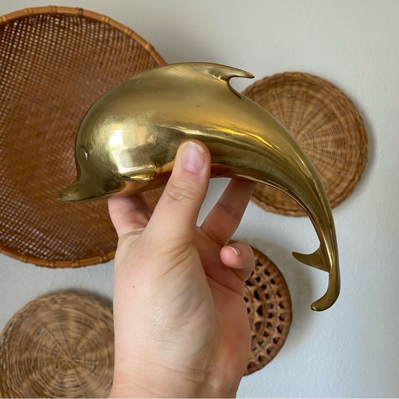 Vintage | Accents | Vintage Solid Brass Dolphin Figurine | Poshmark